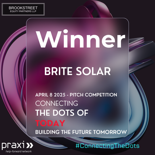 Brite Solar Selected in PRAXI x Brookstreet Pitch Event